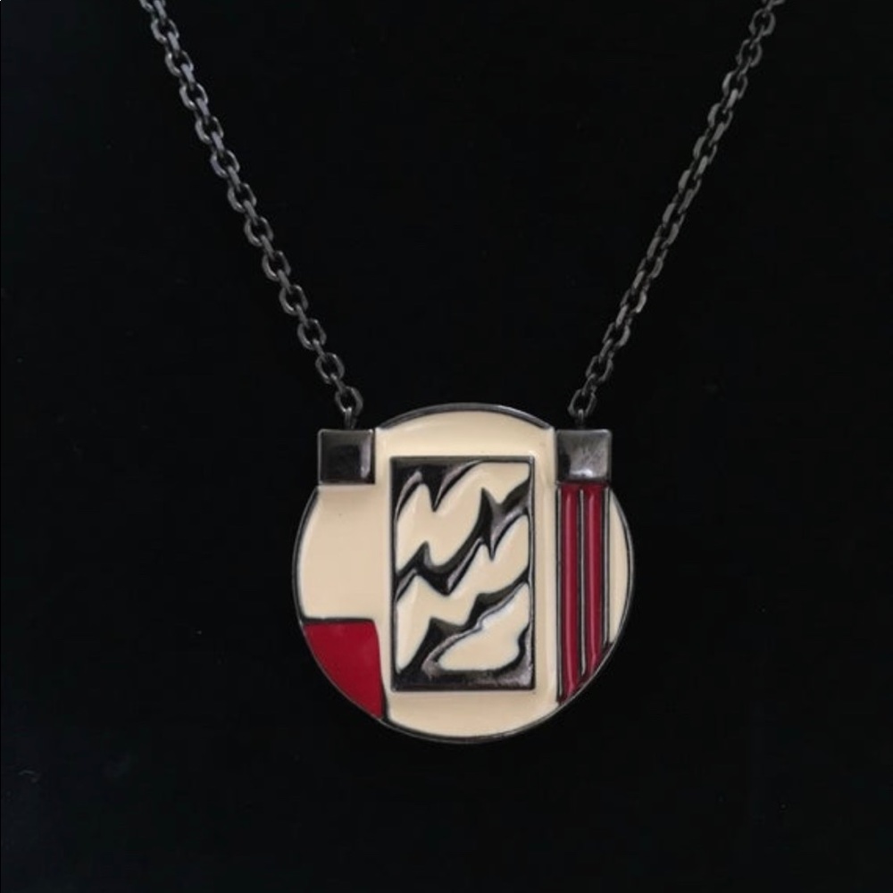Modernist Enamel Monet Necklace - Gem